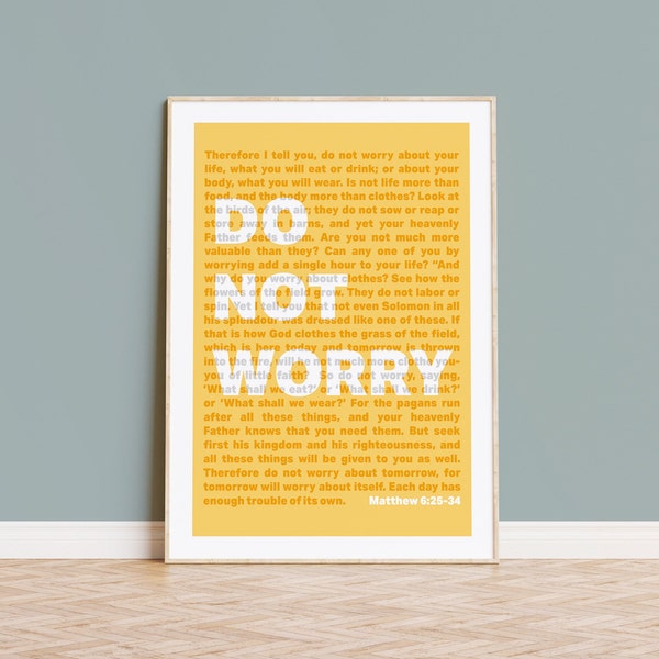 Matthew 6 34 Print - Etsy
