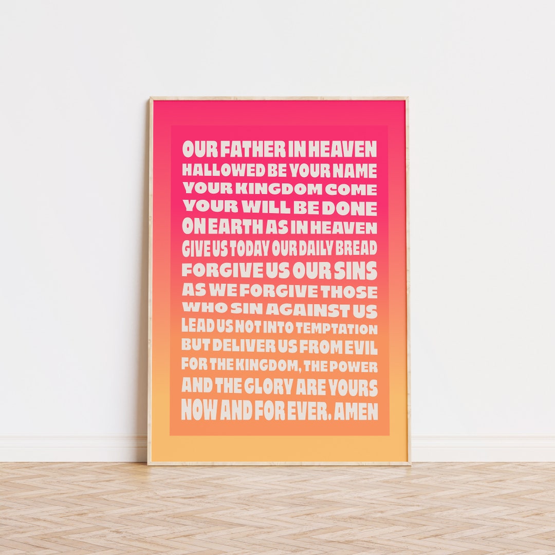 The Lord's Prayer Poster. Christian Wall Art - Etsy
