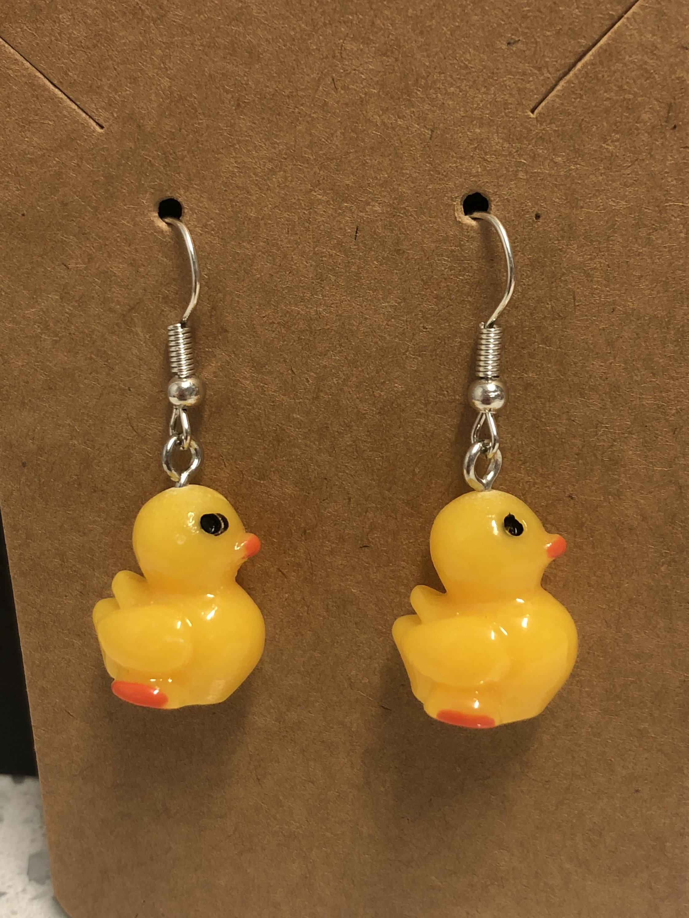 Yellow Duck Earrings Resin Animal Charm Jewelry bird | Etsy