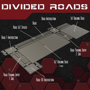 Divided Road Set - 6mm Sci-fi City Terrain STL Files - Etsy