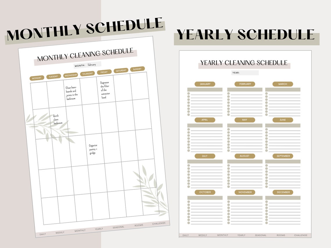 Editable Cleaning Schedule Template | Cleaning Checklist | Cleaning ...
