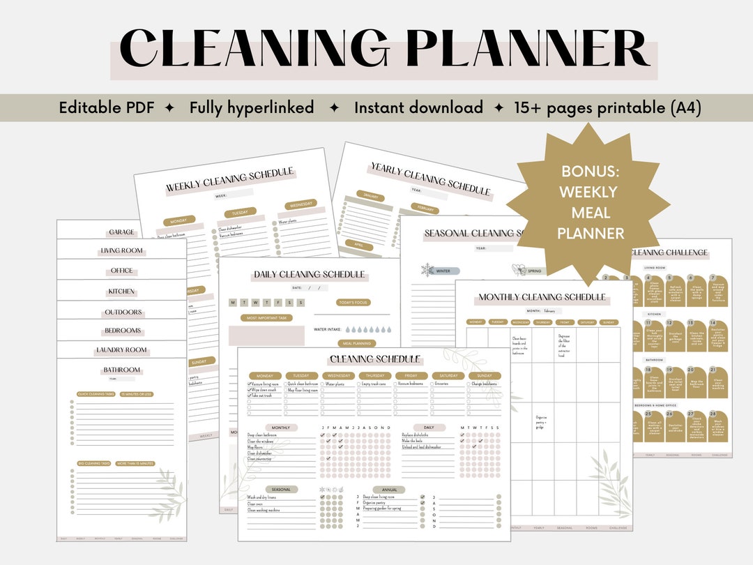 Editable Cleaning Schedule Template | Cleaning Checklist | Cleaning ...