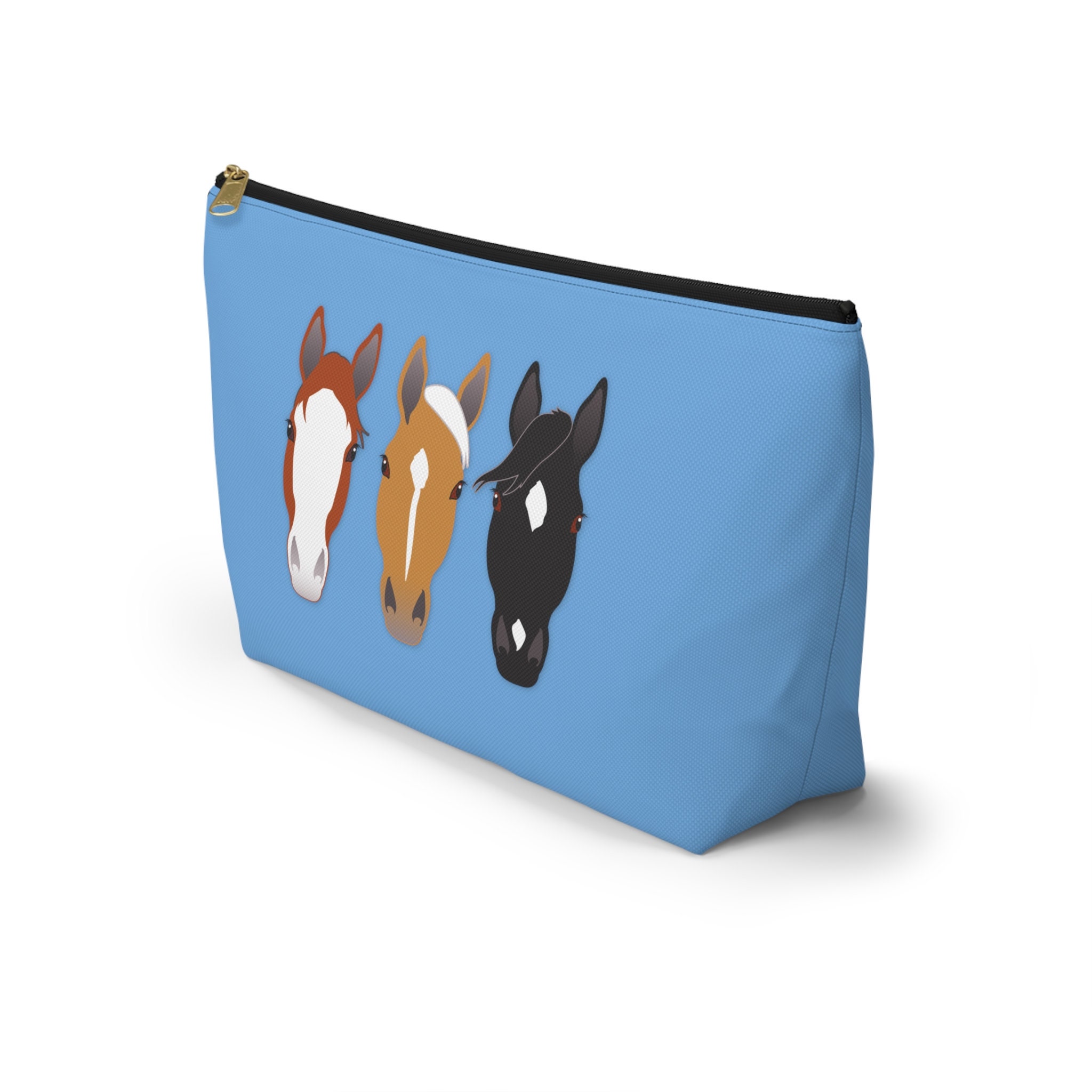 Horse Heads Makeup Bag, Horses Face Markings Accessory Pouch ...