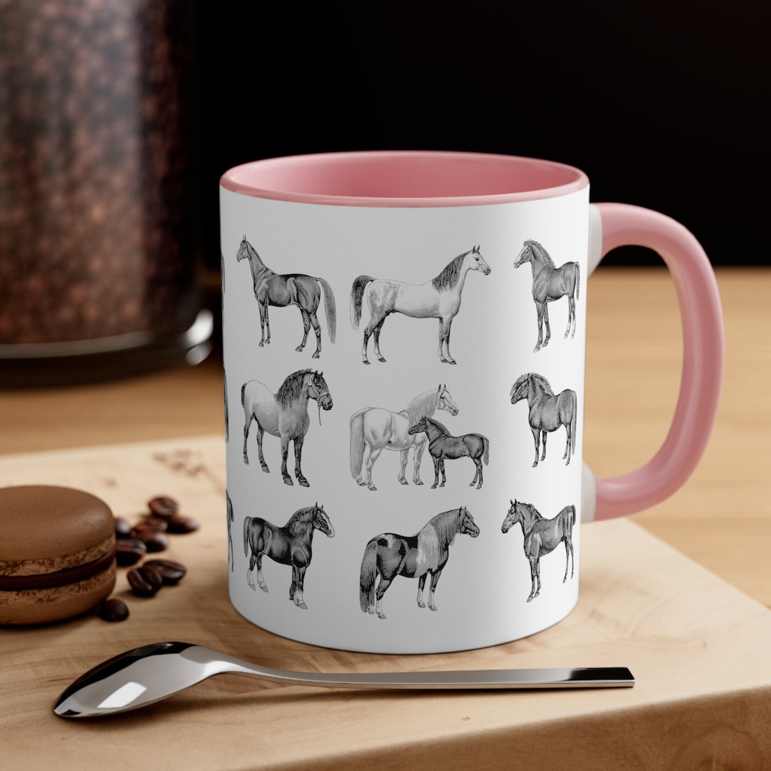VINTAGE Horses Coffee Mug for Horse Lovers, Equestrian Gifts Horses Cup ...