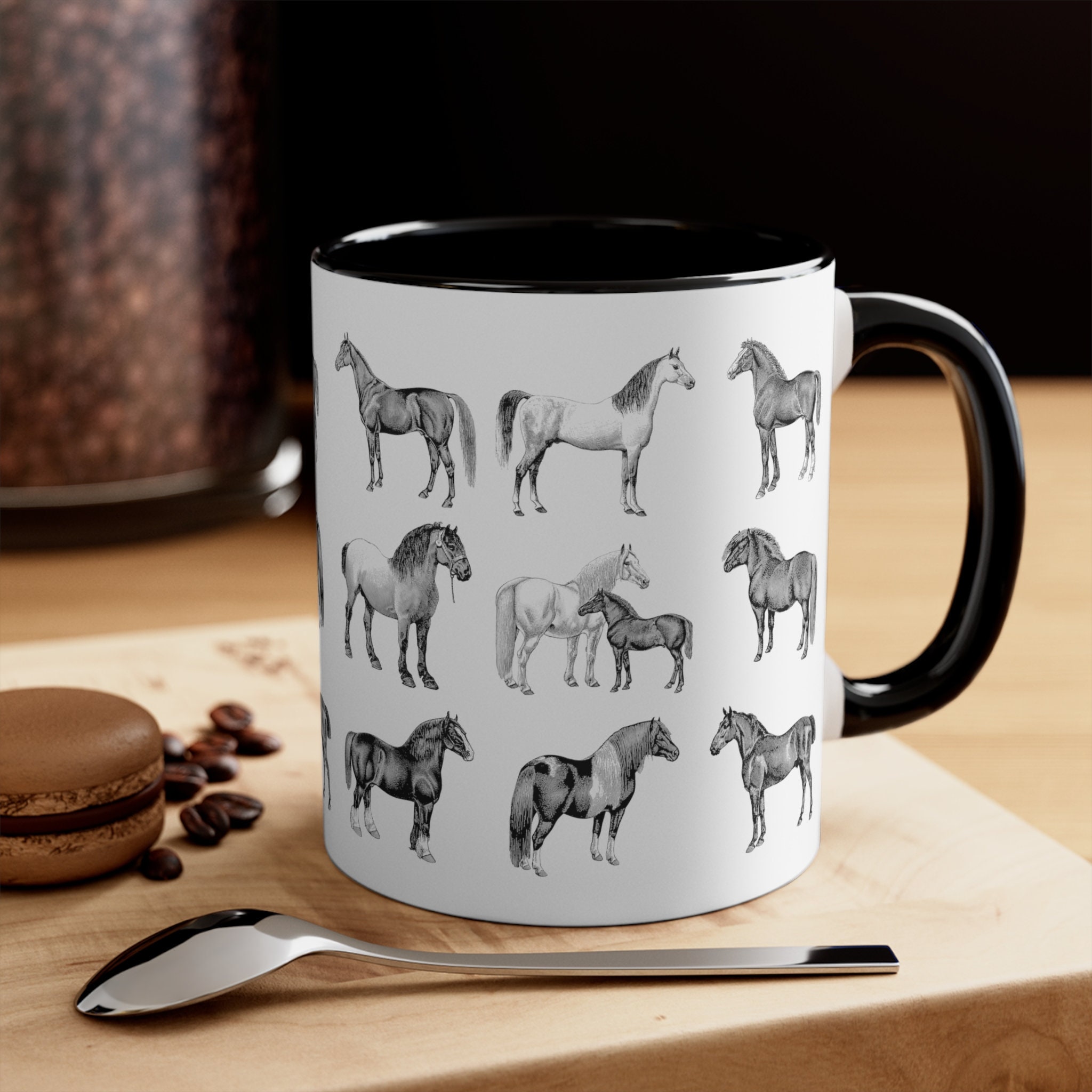 VINTAGE Horses Coffee Mug for Horse Lovers, Equestrian Gifts Horses Cup ...