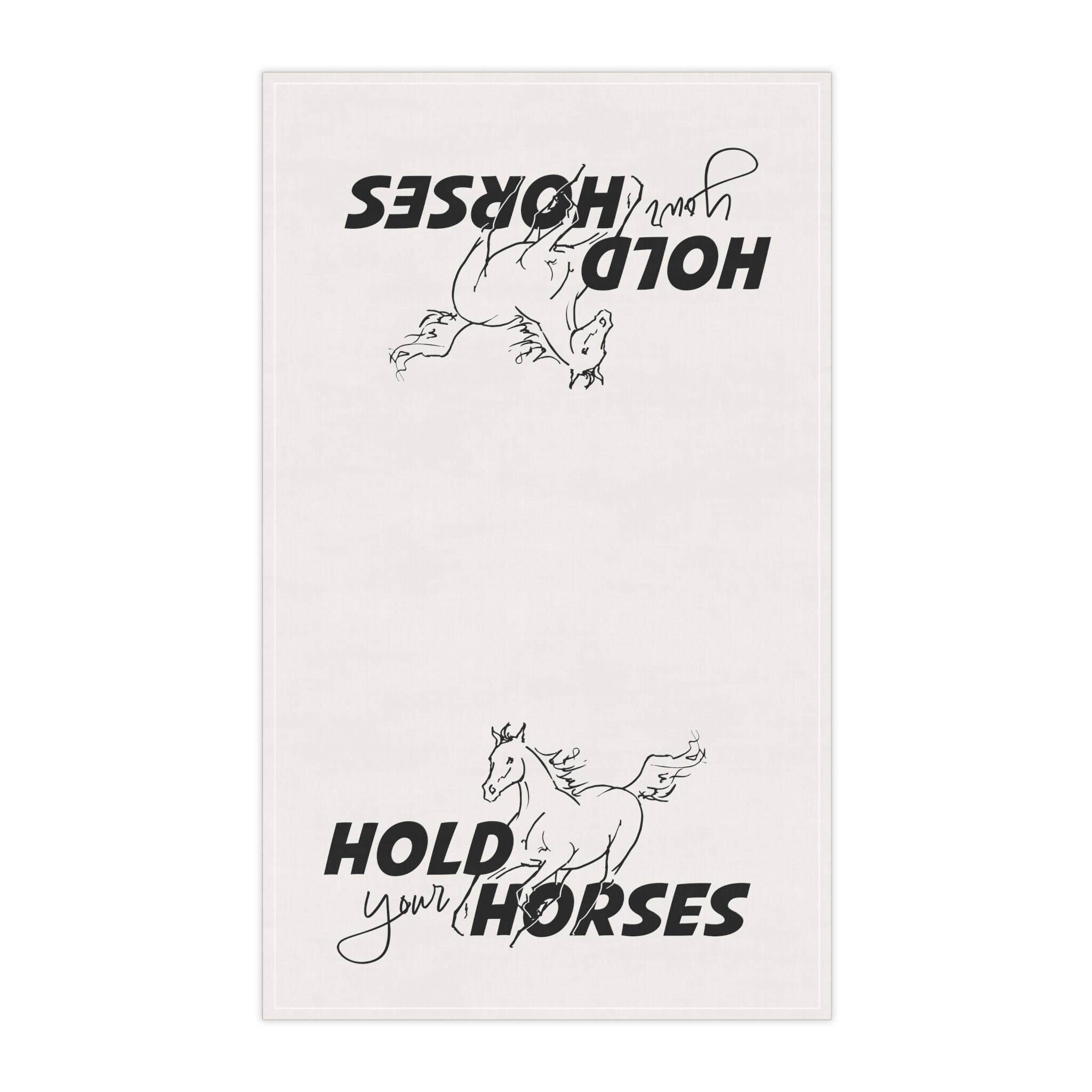 Hold Horses Kitchen Towel, Funny Horse Tea Towels, Equine Kitchen ...