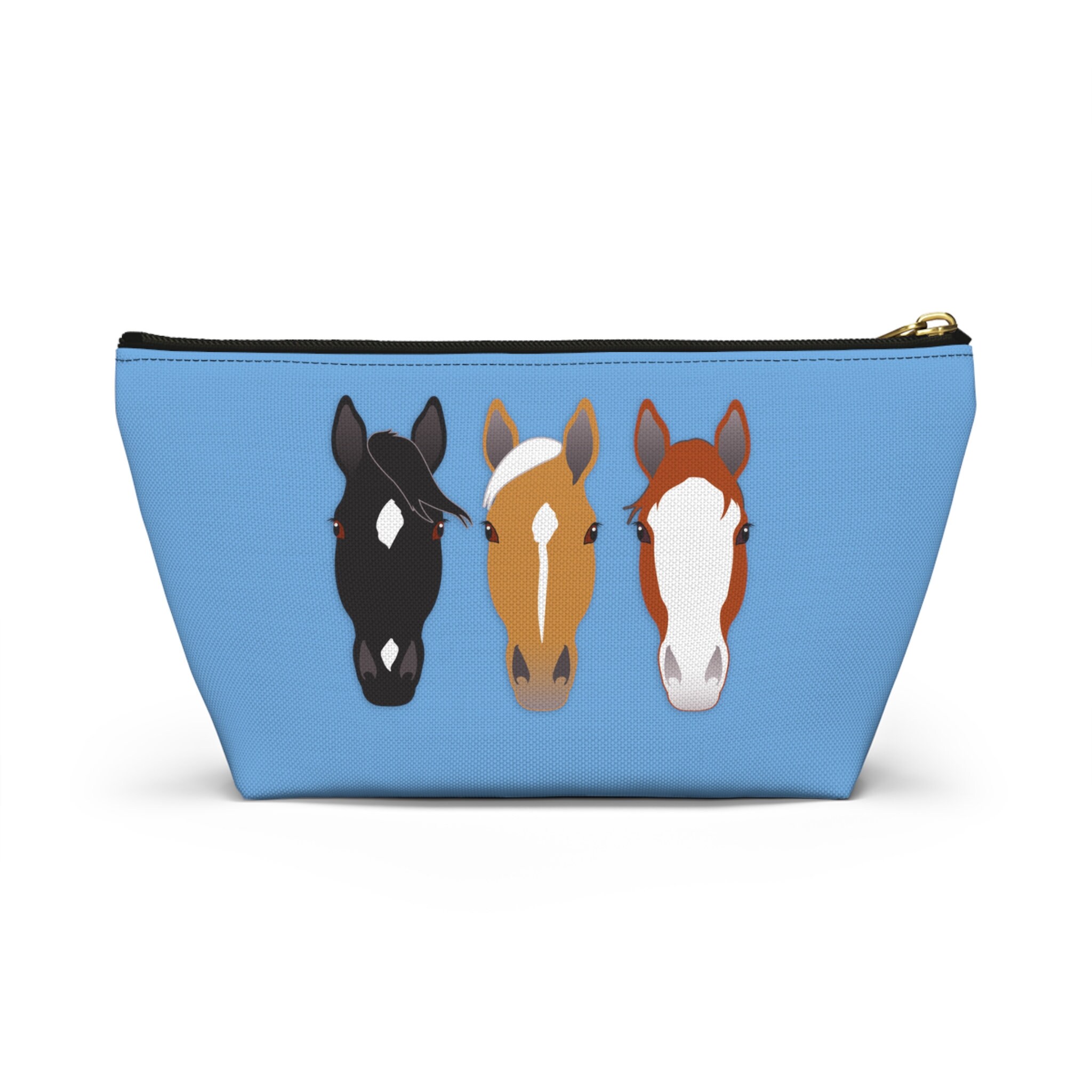 Horse Heads Makeup Bag, Horses Face Markings Accessory Pouch ...