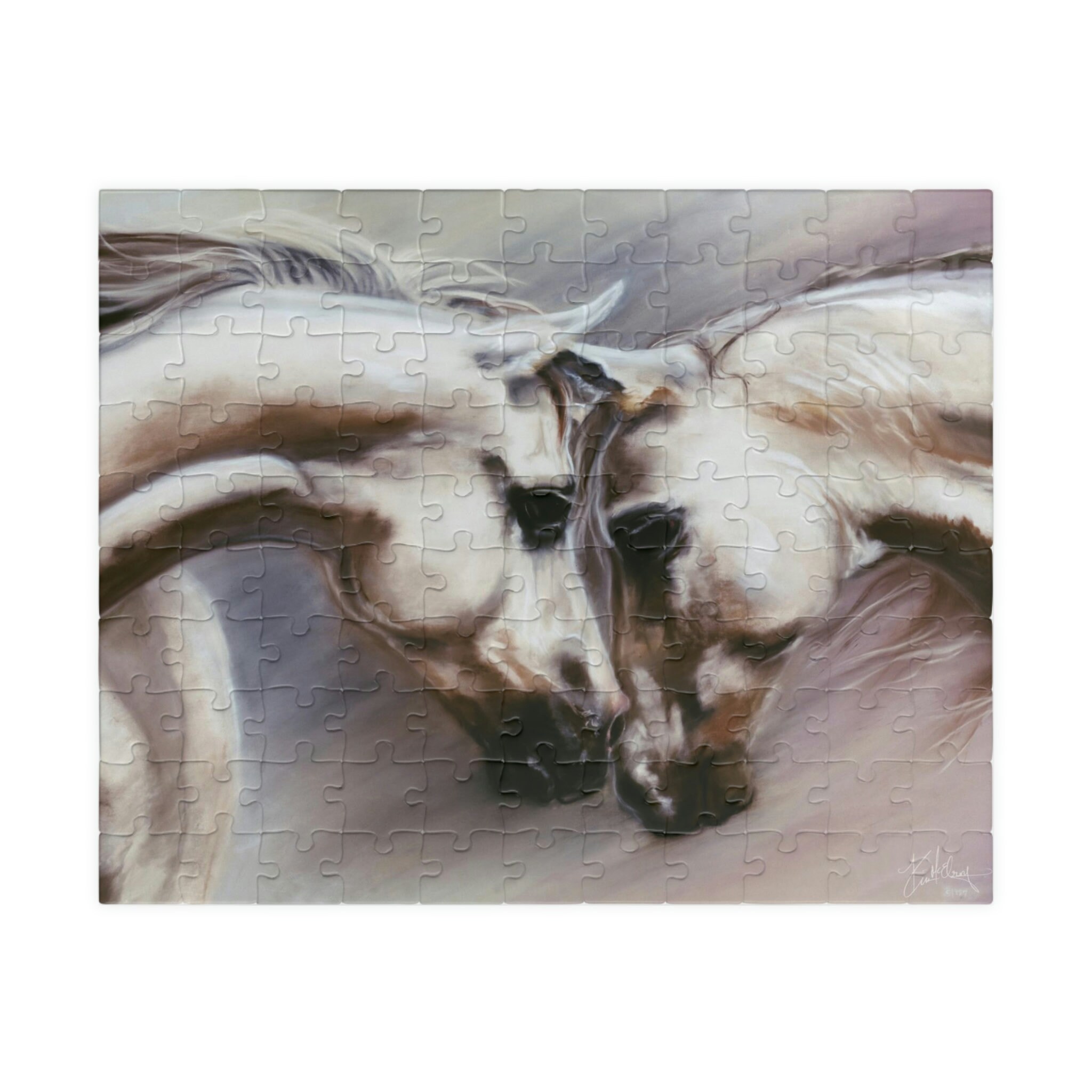 Stallion and Mare Horse Puzzle Equine Artist Kim Mcelroy Horse Puzzles Horses and Love Puzzles ...