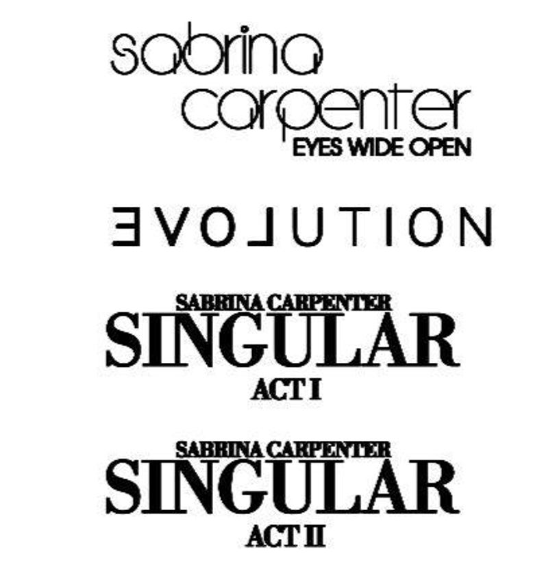 Sabrinas Album Names in Their Respective Fonts - Etsy