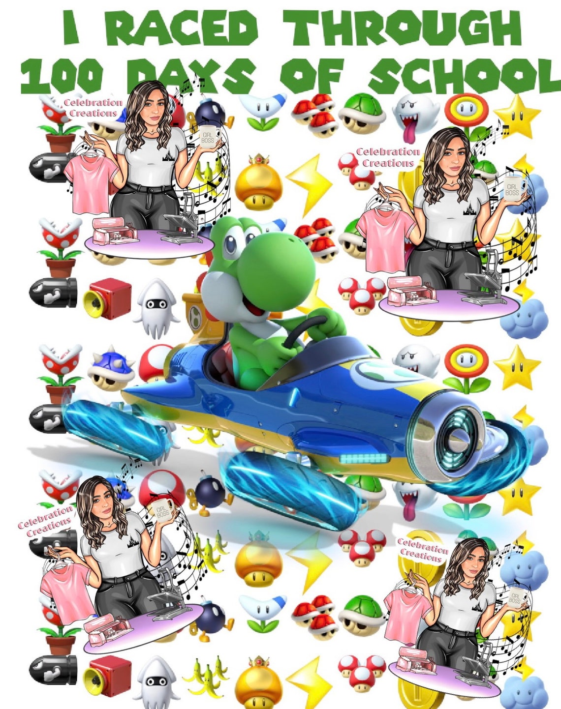 Super Mario 100 Days of School BUNDLE PNG FILE - Etsy