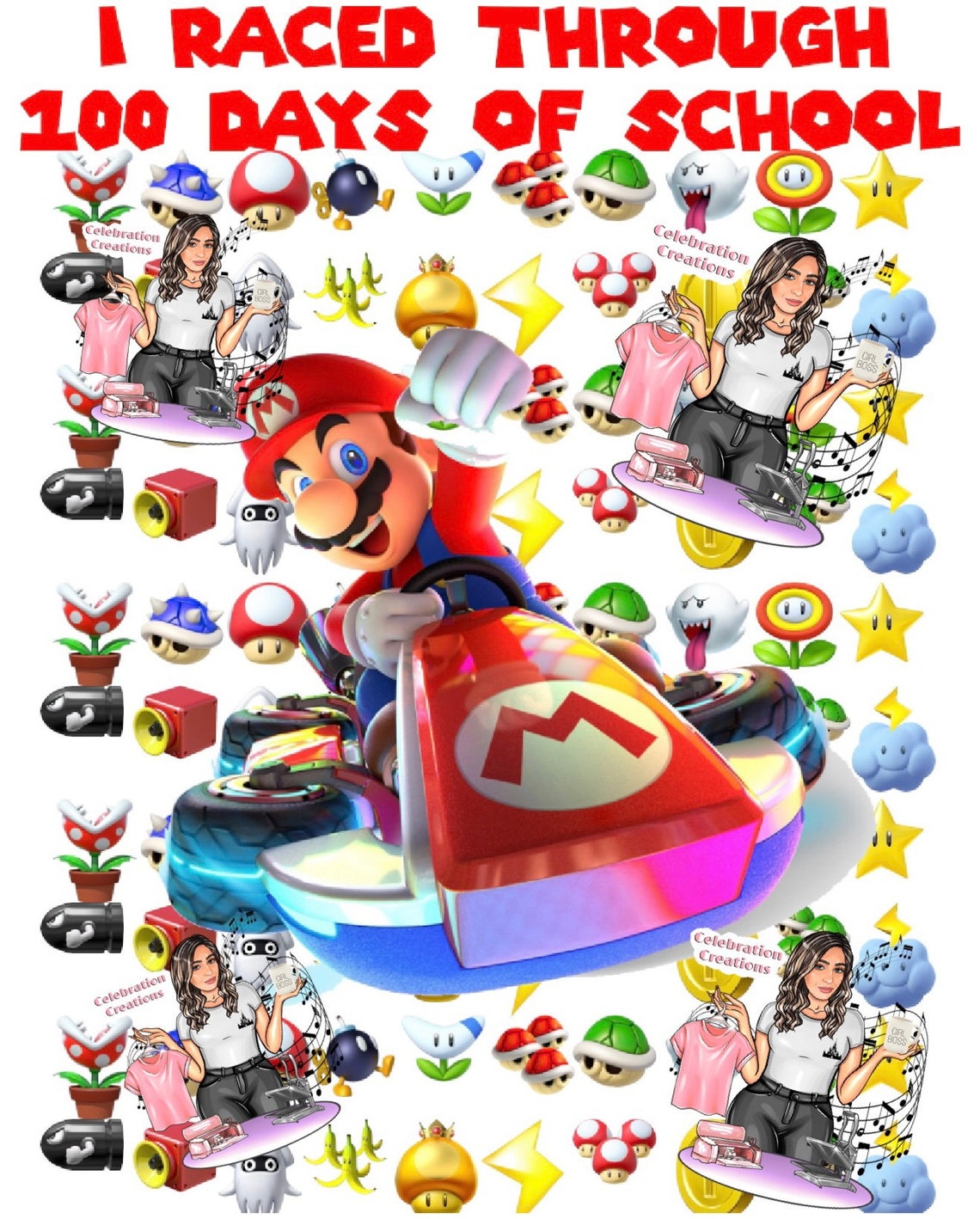 Super Mario 100 Days of School BUNDLE PNG FILE - Etsy