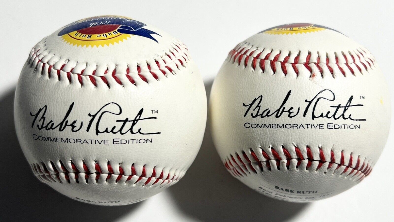 2 Vintage Babe Ruth 100th Anniversary Commemorative Baseball ...