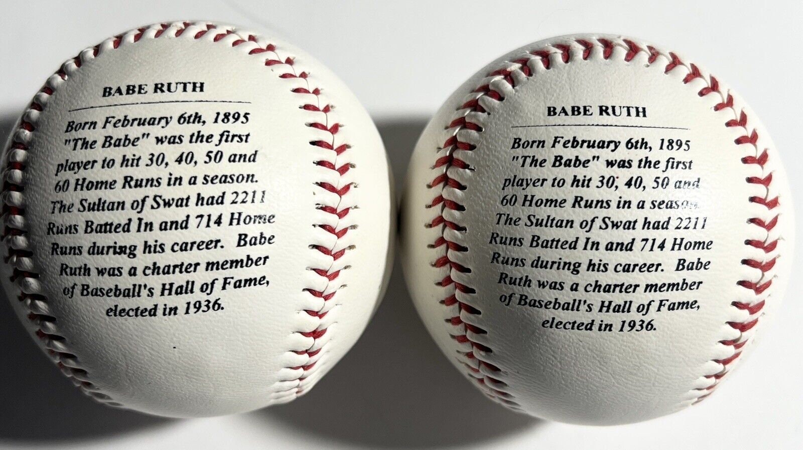 2 Vintage Babe Ruth 100th Anniversary Commemorative Baseball ...