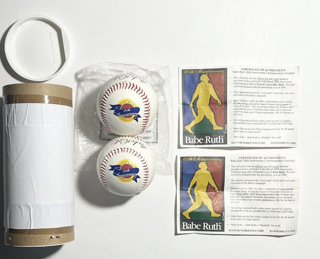 2 Vintage Babe Ruth 100th Anniversary Commemorative Baseball ...