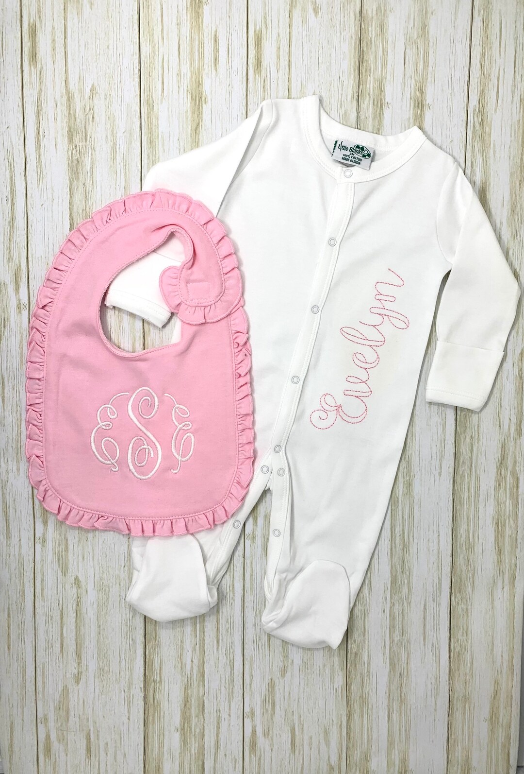 Monogrammed Newborn Footie Pajamas | Personalized Newborn Footie PJ ...