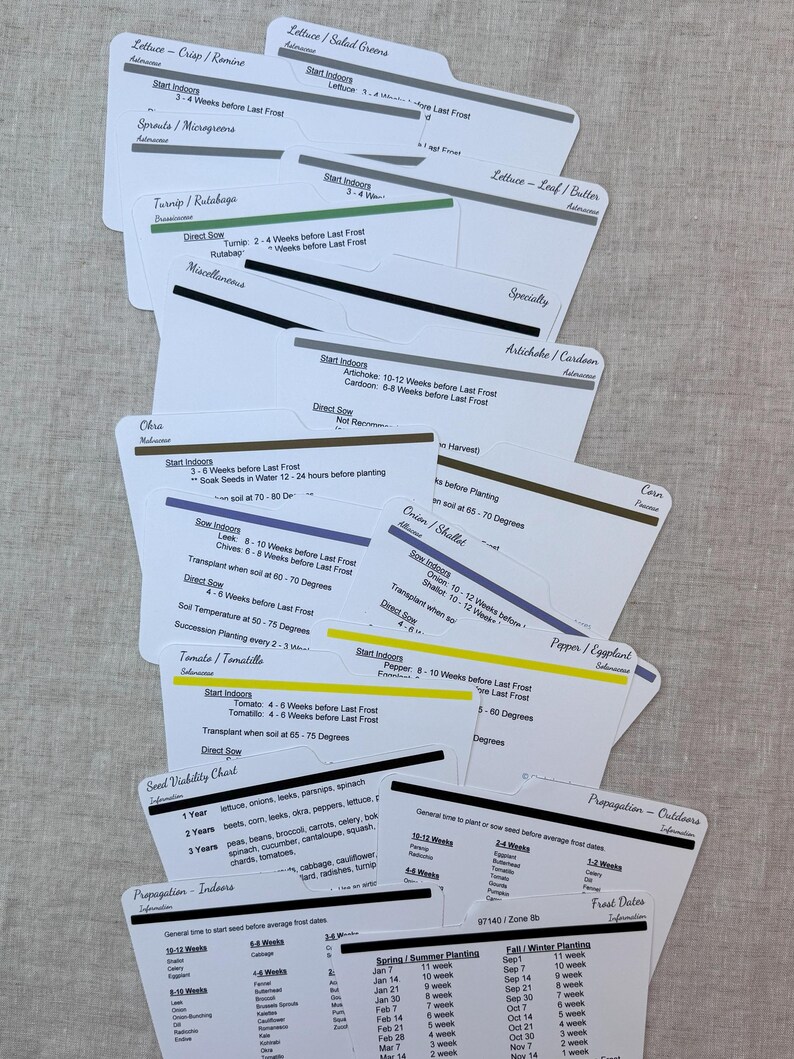 Vegetable Seed Packet Dividers – Printable Cards W/tabs | DIY Organizer ...