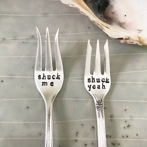 Shuck Yeah or Shuck Me, Stamped Hors D'oeuvre Fork, Oyster, Shucking ...
