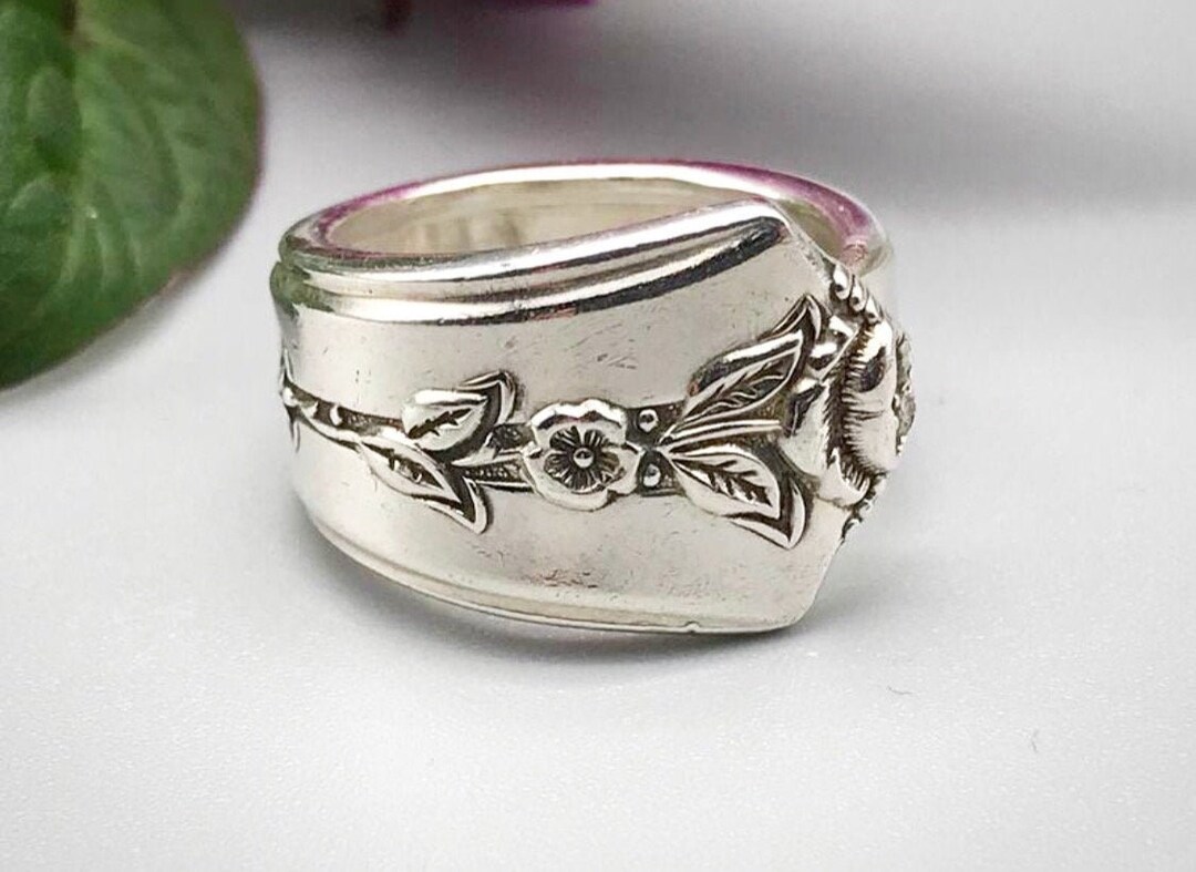 Spoon Ring, Spring Garden 1949, Vintage Flatware Ring, Silverware Ring ...