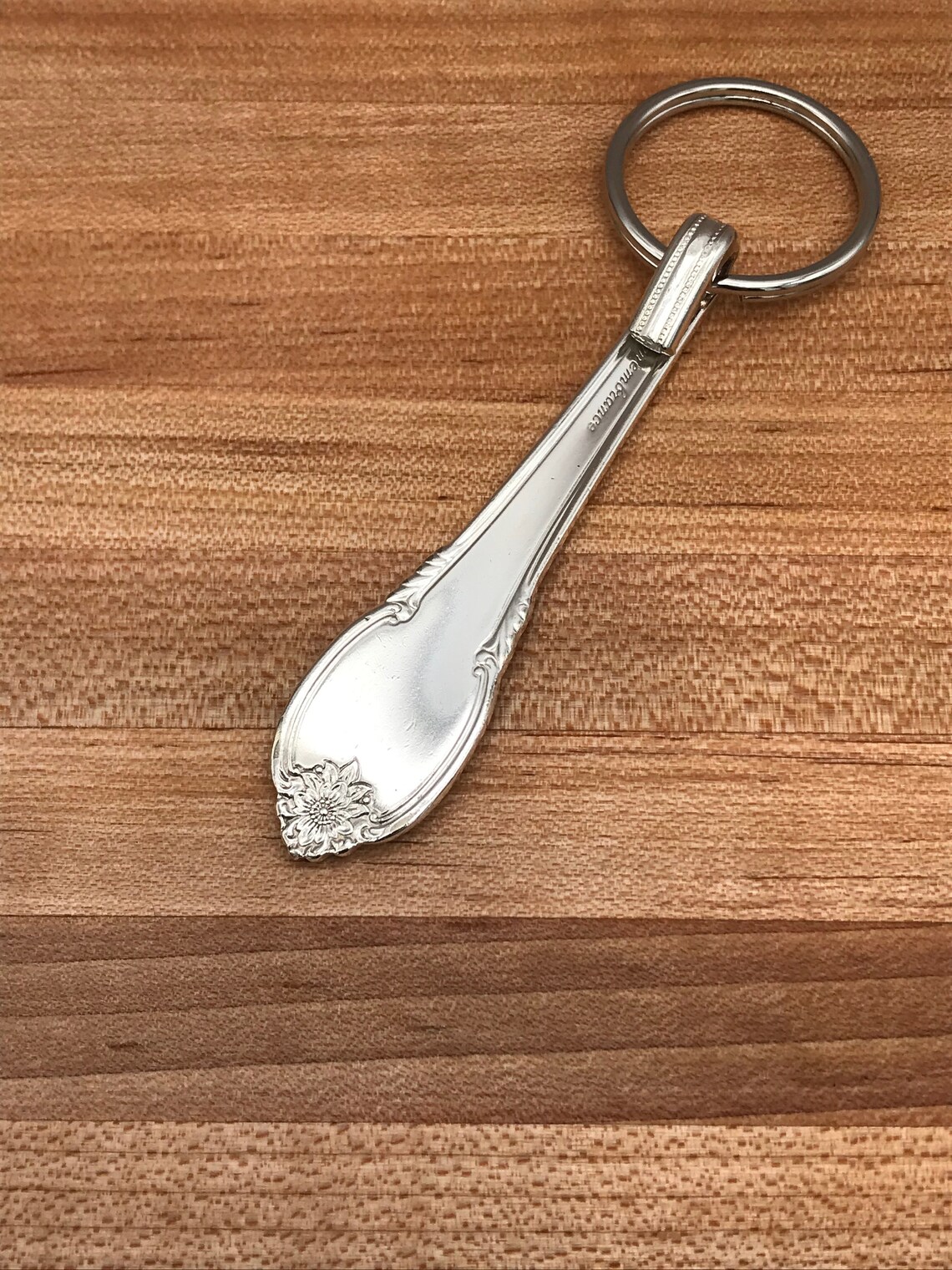 Spoon Handle Keychain , Vintage Flatware Keychain , Remembrance 1948 ...