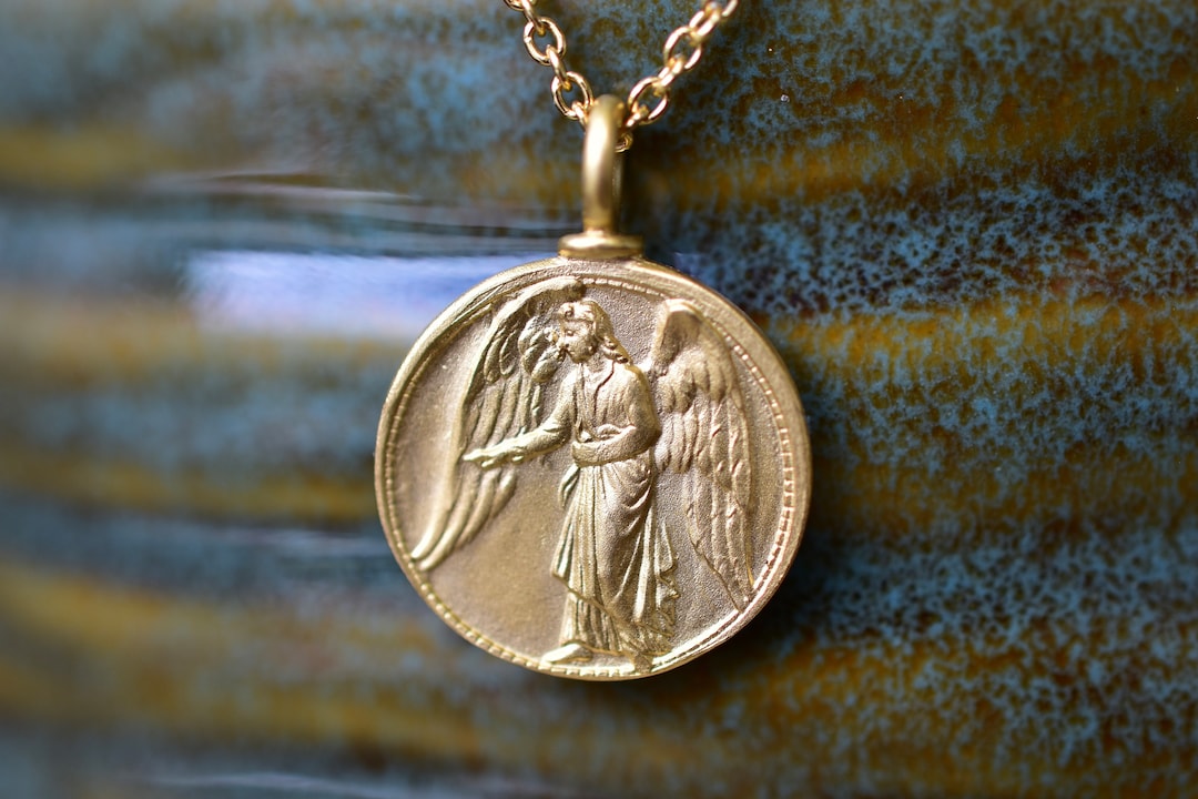 Guardian Angel Amulet Pendant Made of Solid 750 Yellow Gold Antique ...