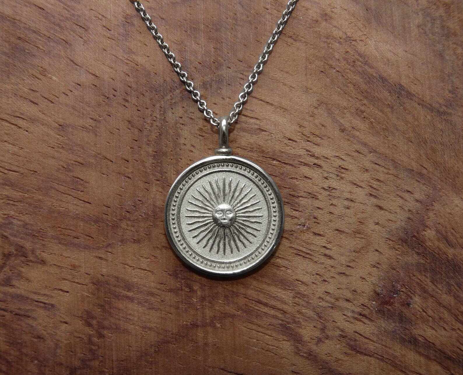 Handmade Sun Amulet in 925 Silver Antique Coin Sun God | Etsy