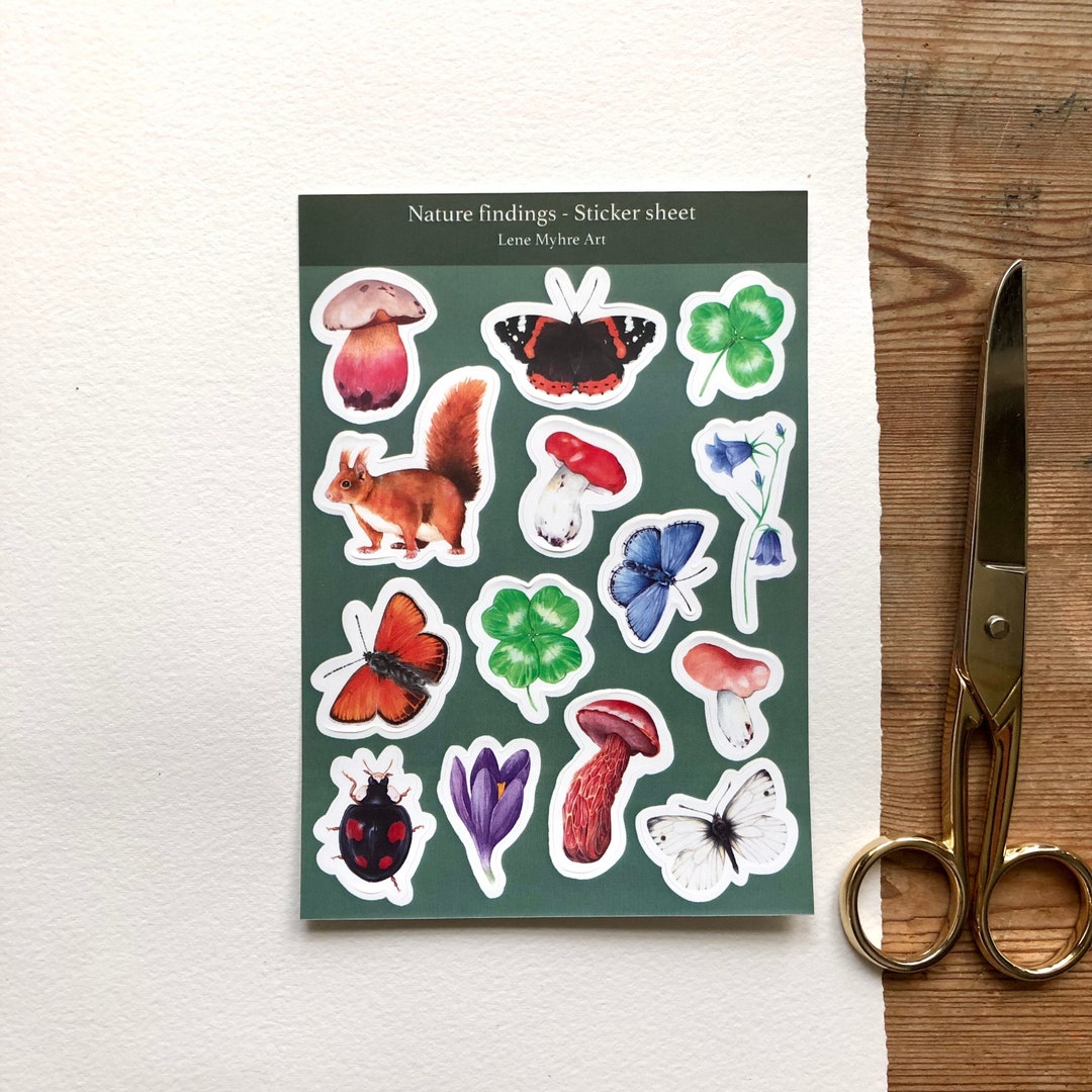 Nature Sticker Sheet A6 - Etsy