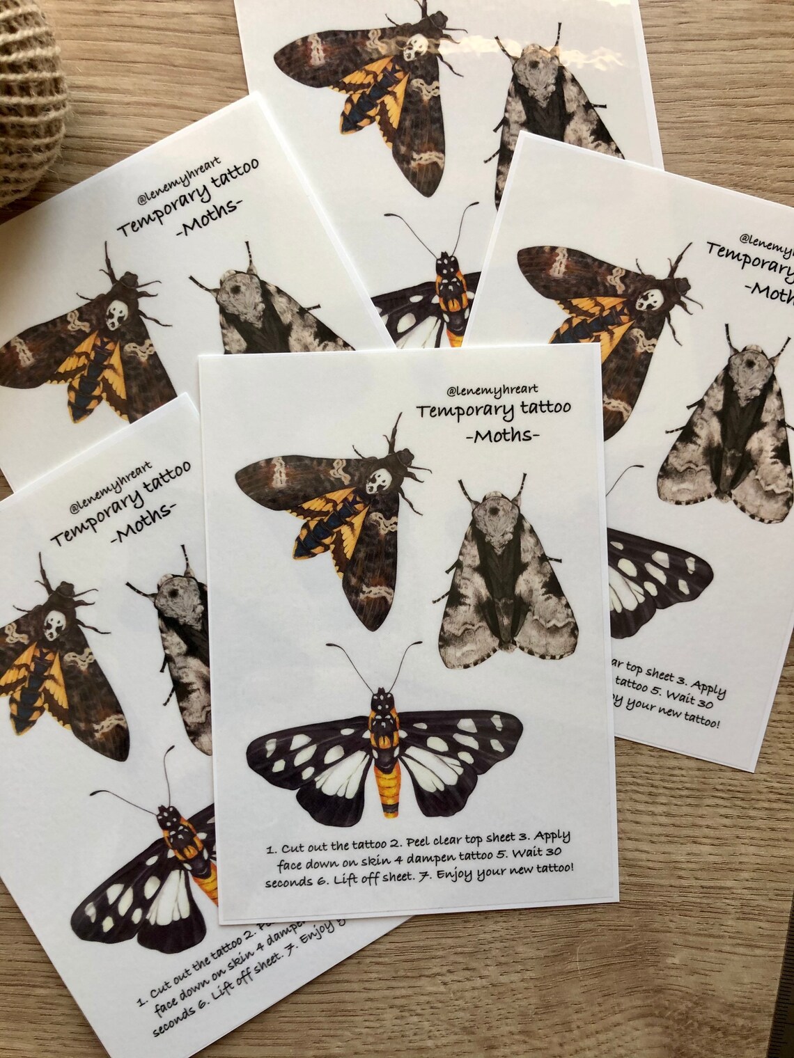 Moths Temporary Tattoo Insect Tattoo Moth Tattoo Skin Decal | Etsy