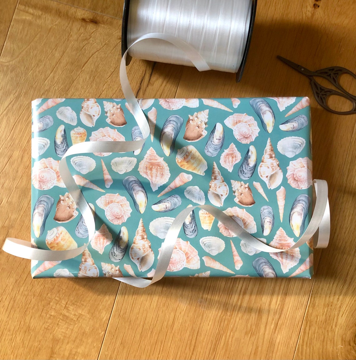 Seashell Wrapping Paper Seashell Gift Wrap Sheet Nature Gift - Etsy