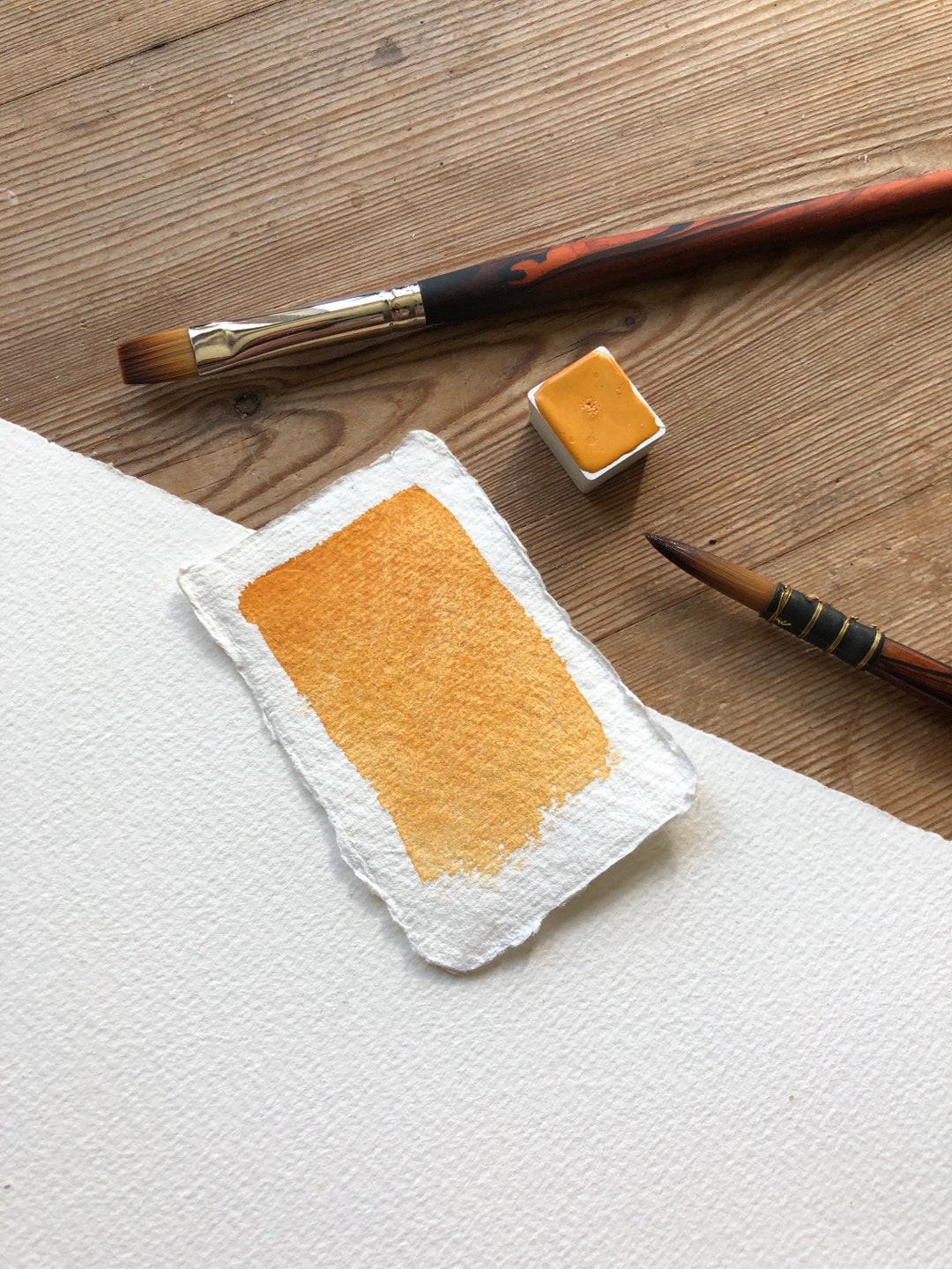 Titanium Orange Half Pan, Pbr24, Handmade Watercolor Paint, Artisanal ...