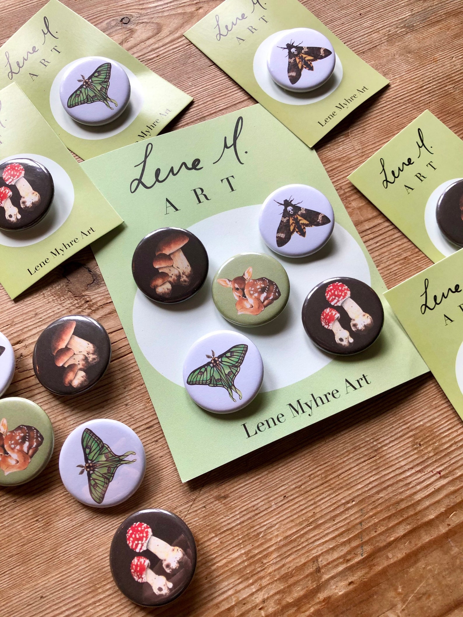 Nature Pin Button Badge Sets Set of 3 or 5 Nature Badges - Etsy UK