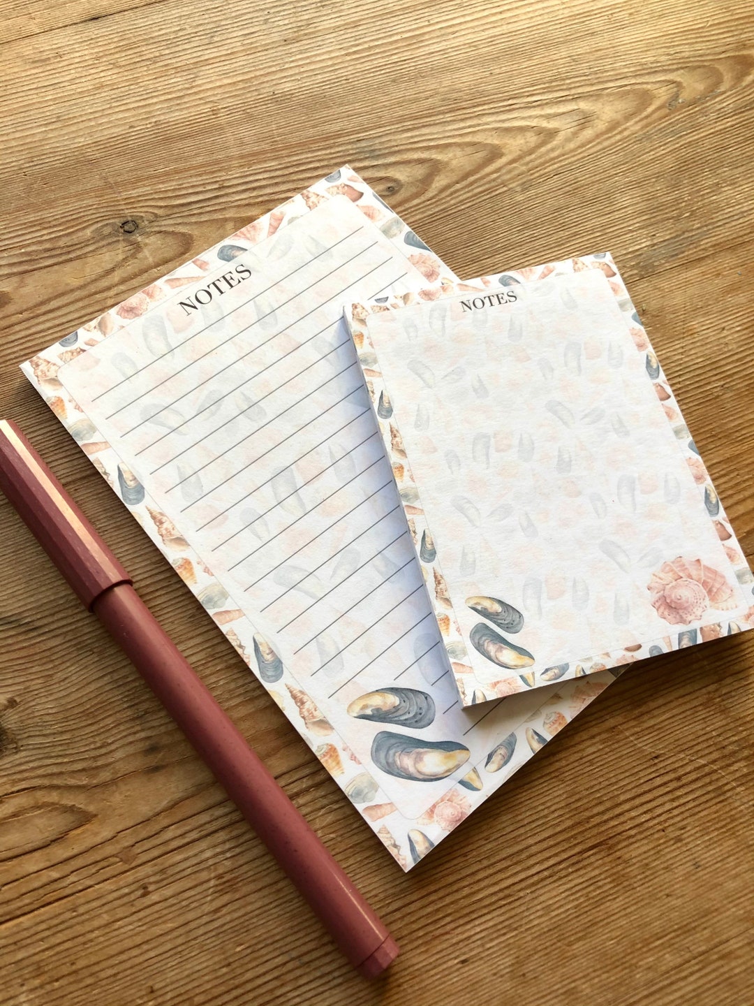 Seashell Notepads, Seashell Notepad, Tearaway Pad, Nature Notepad - Etsy