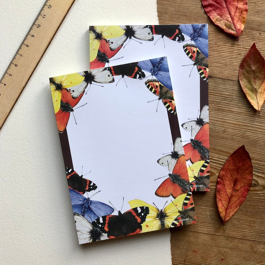 Butterfly A6 Notepad, Insect Notepad, Insect Art, Insect Desk Pad - Etsy
