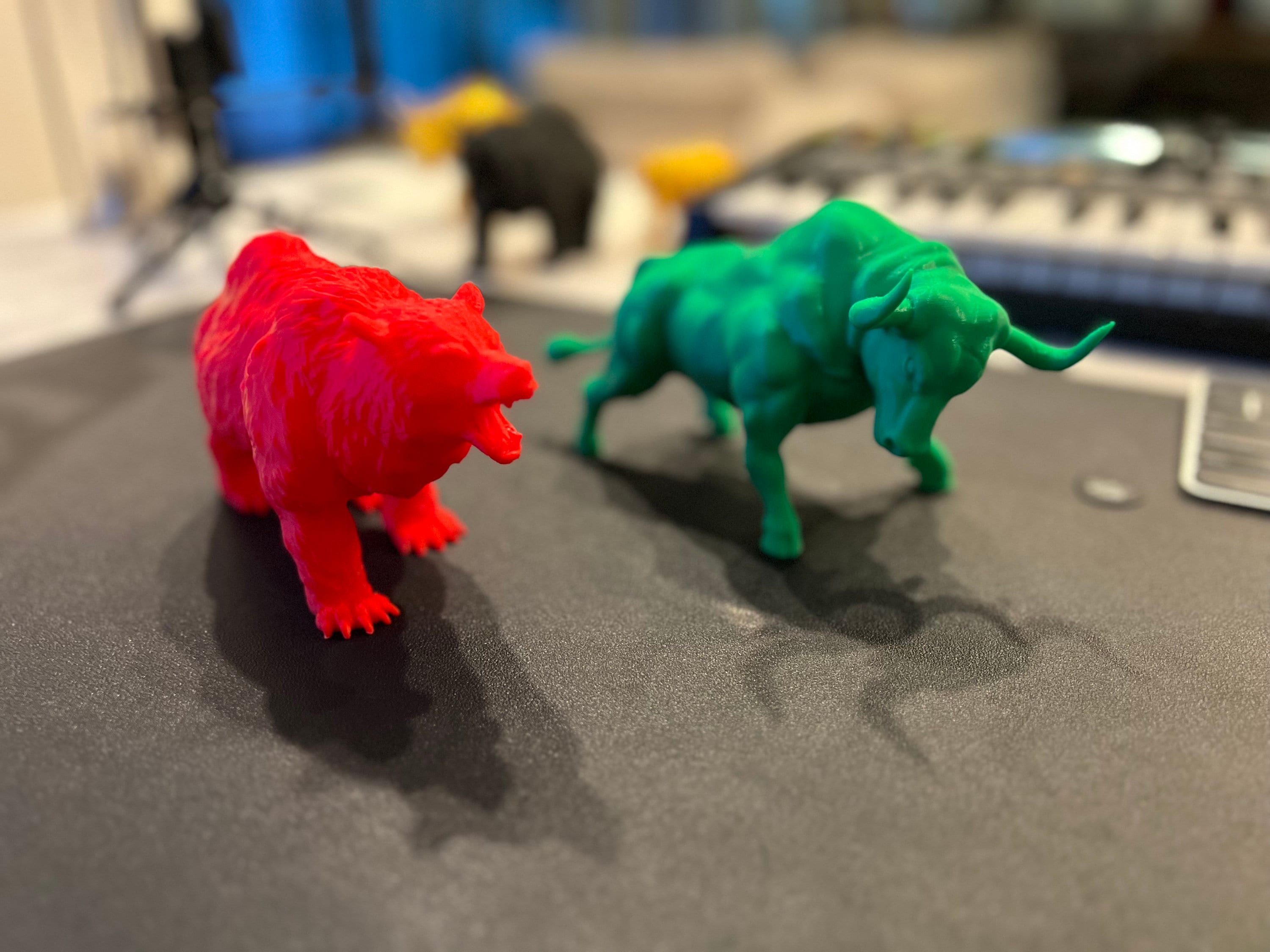 3D Printed Golden Bull & Bear, Bull Run, Crypto, Btc, Bitcoin, Hodl ...