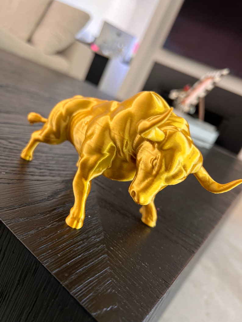 3D Printed Golden Bull and Bear Set: Crypto Decor - Etsy