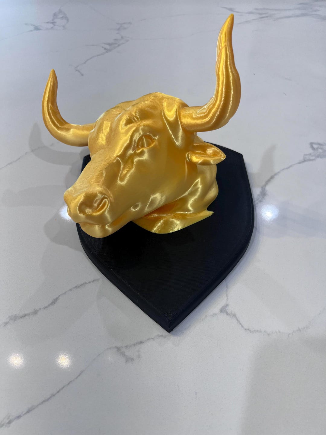 3D Printed Bull Head on Plaque - Etsy
