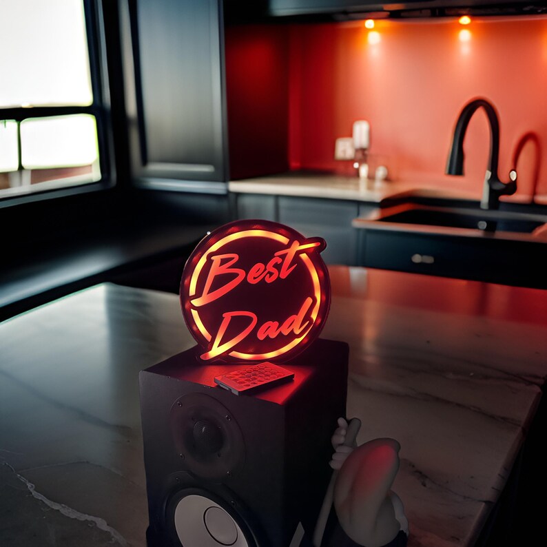Caja de luz LED impresa en 3D para papá, luz nocturna con control ...