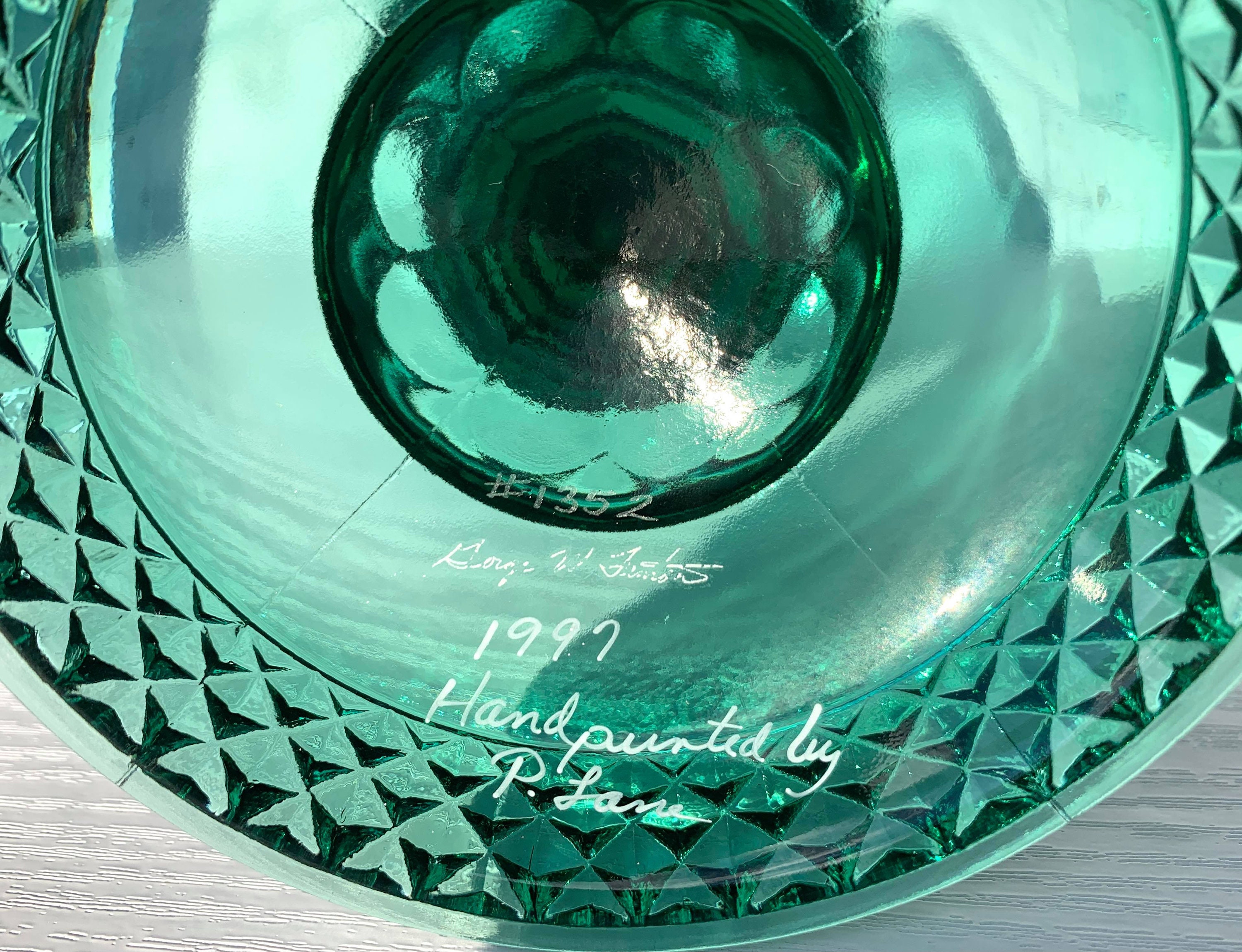 FENTON Limited Edition 1997 "family Signature Series" Hand Painted 13 ...