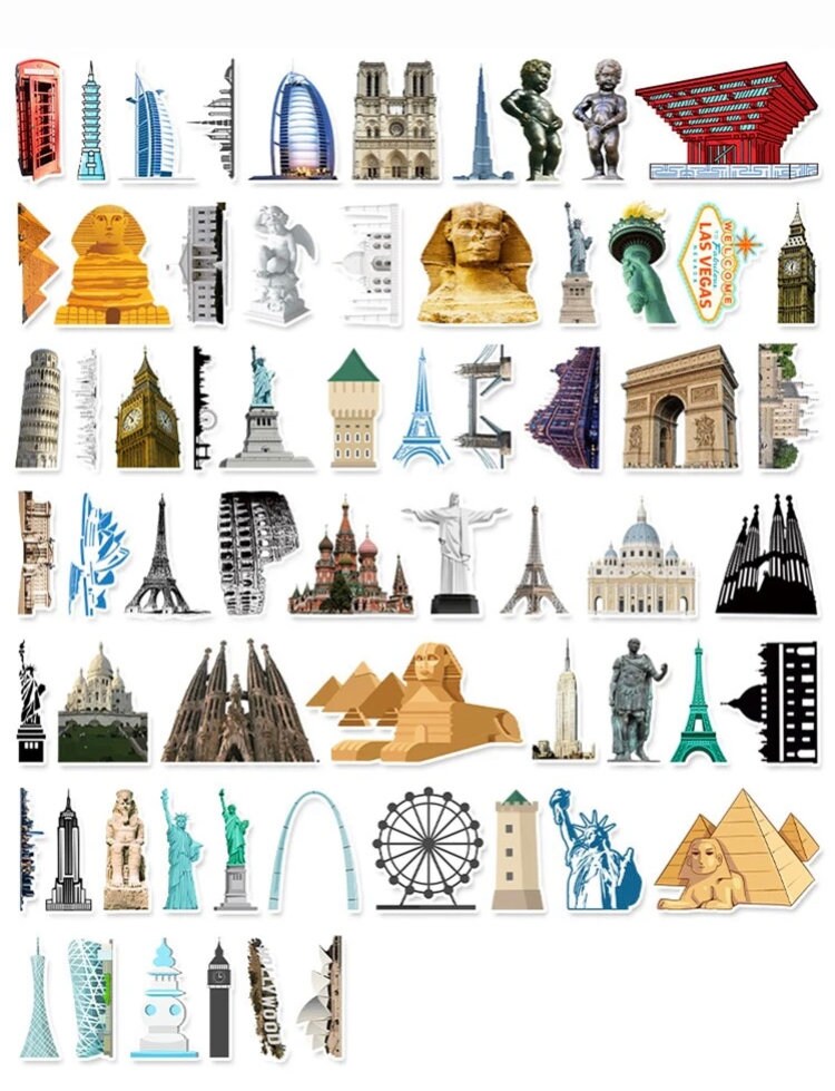 Embellishments Tower of London Statue of Liberty Sphynx Eiffel Tower 50 ...