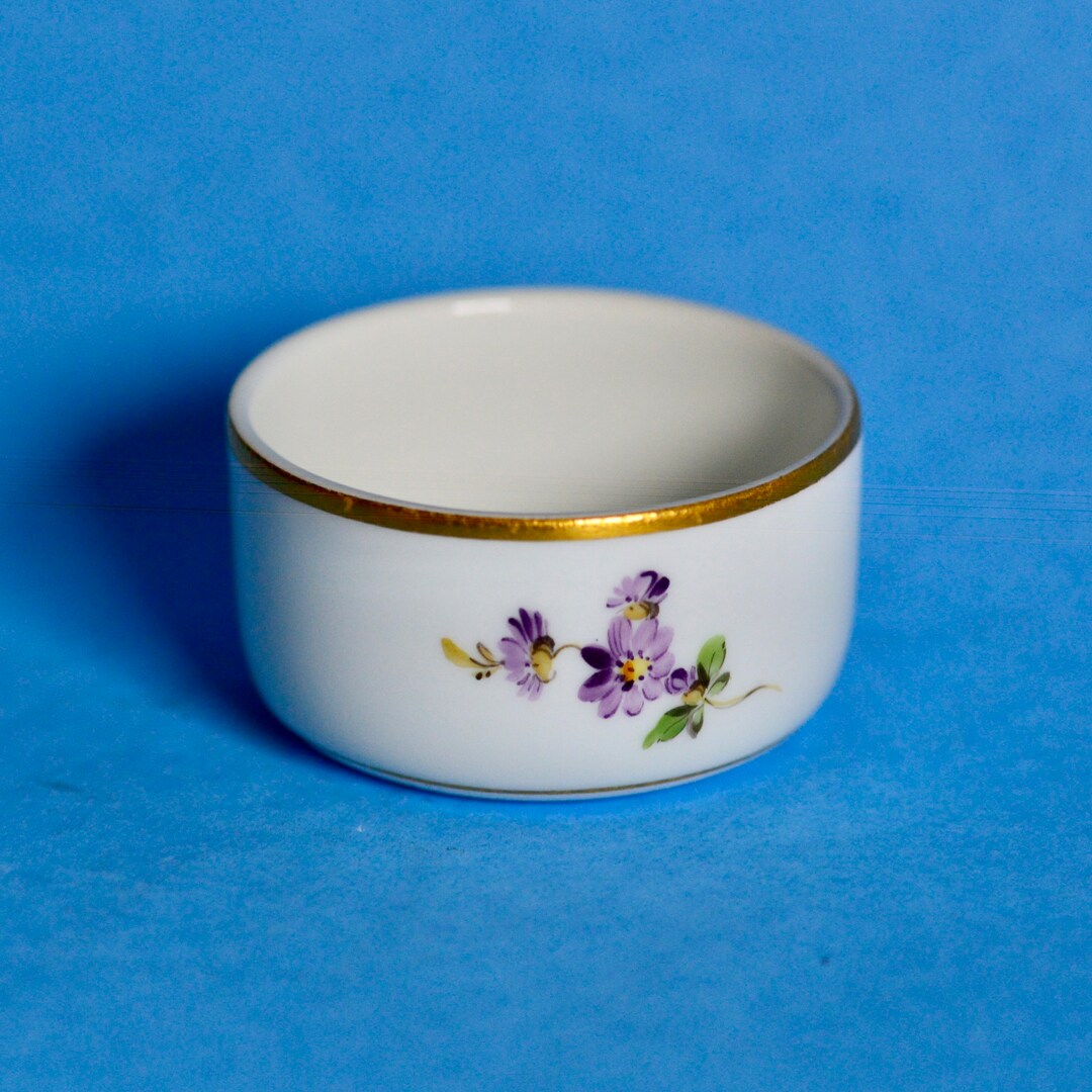 19th Century Meissen Porcelain Circular Salt Cellar - Etsy
