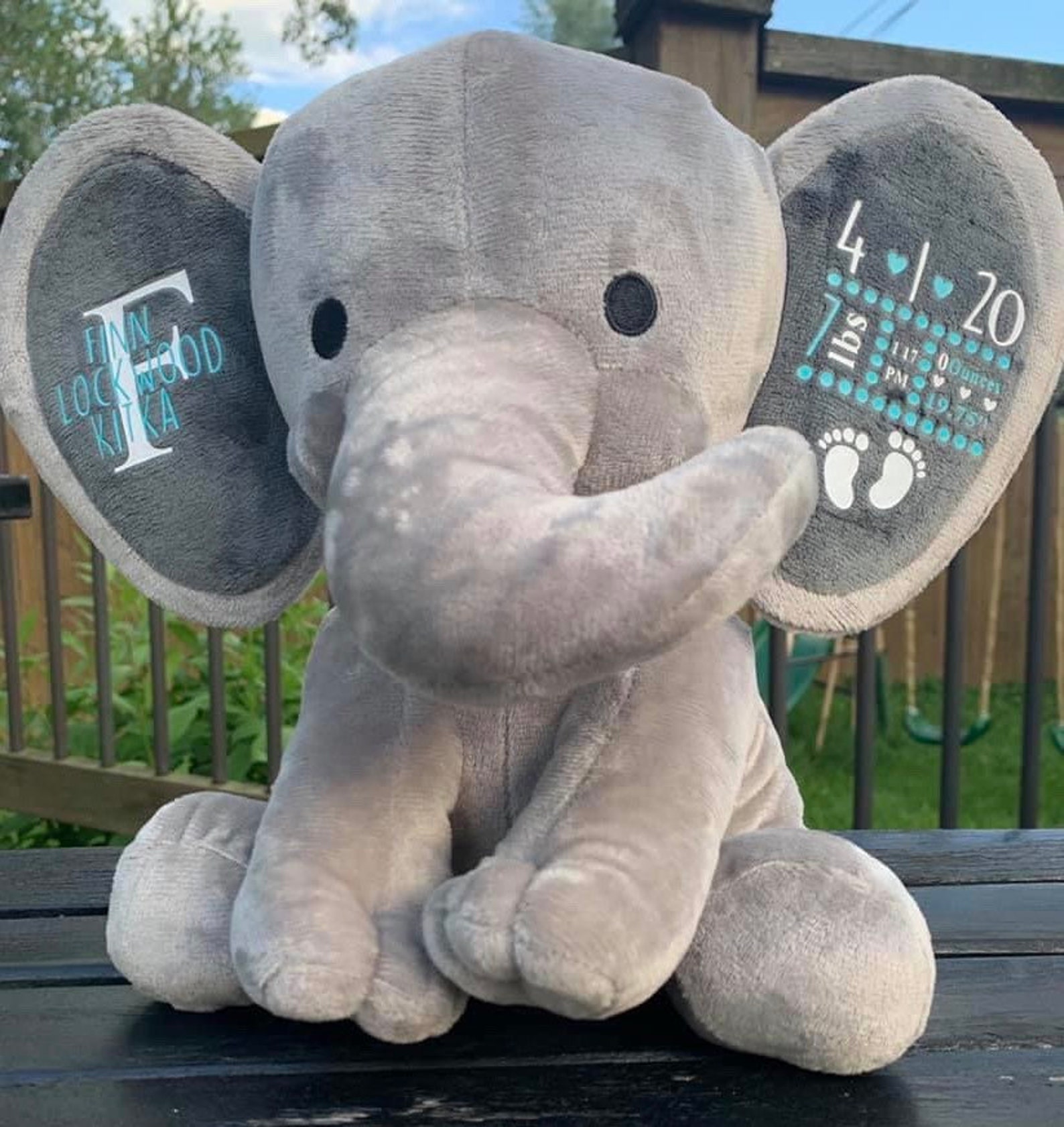 Customized Stuffed Elephant Baby Announcement for Baby Boy or Girl - Etsy