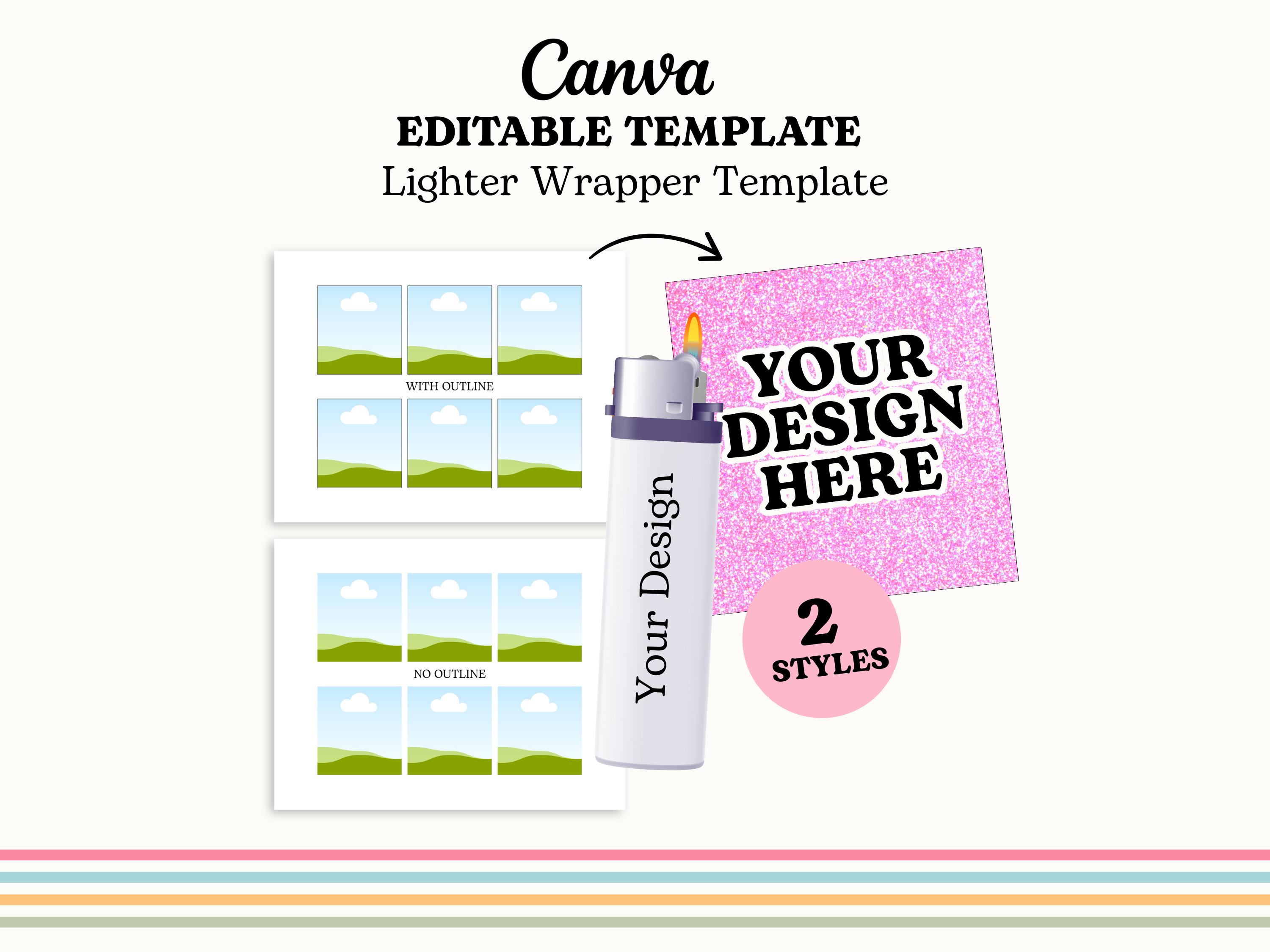 Lighter Wrapper Template | Lighter Wrapper Printable | Lighter Label ...