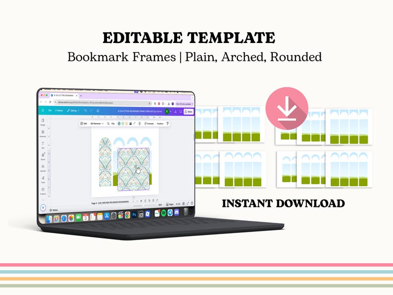 Bookmark Canva Template Bundle | Editable Printable Bookmark Frames ...