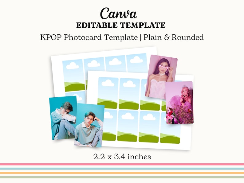 Photocard Template Canva | Personalized Gift Kpop Fan | Custom Frame ...