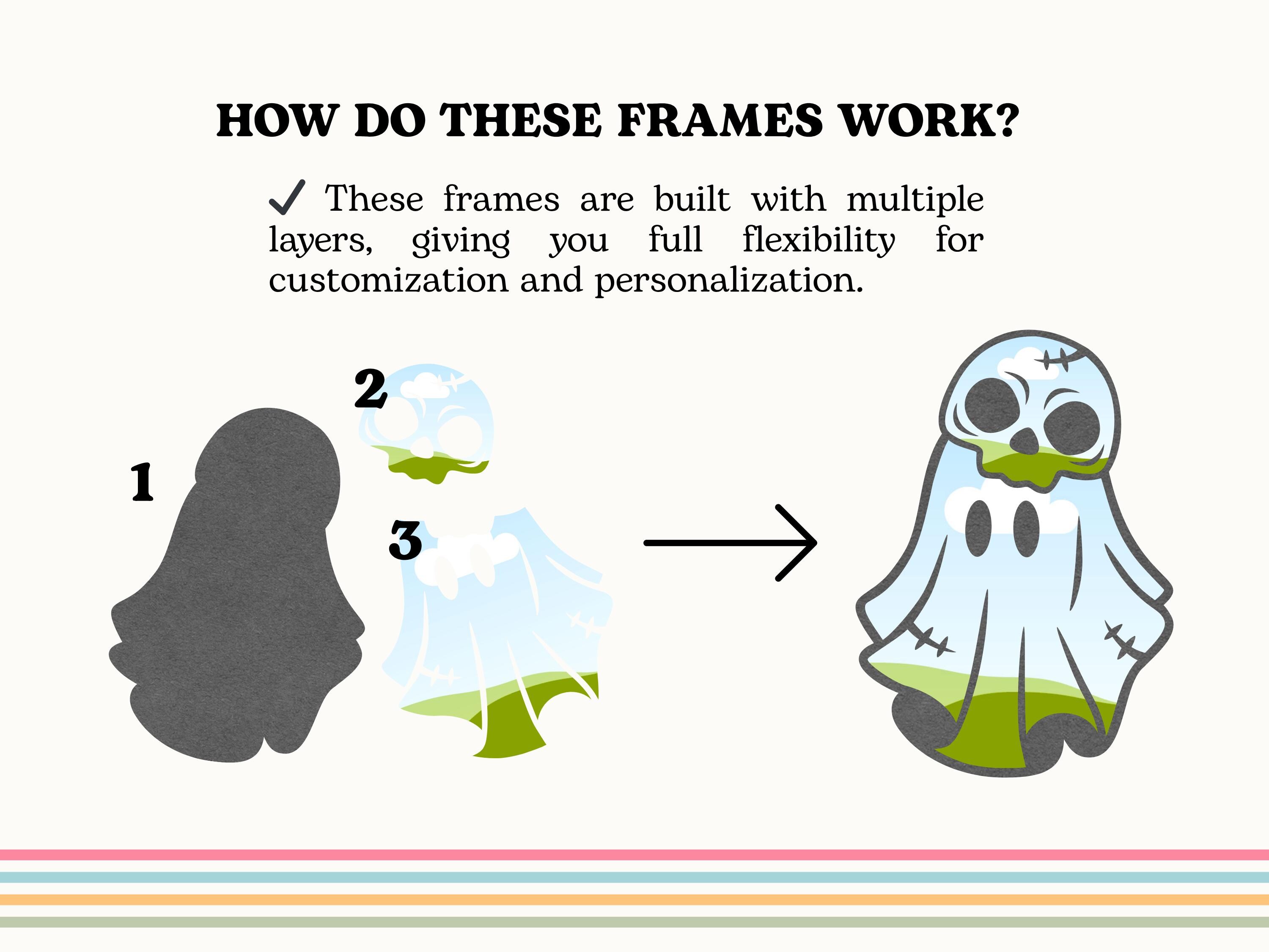 Ghost Canva Frames | Ghost Frame Canva Template | Halloween Clipart ...