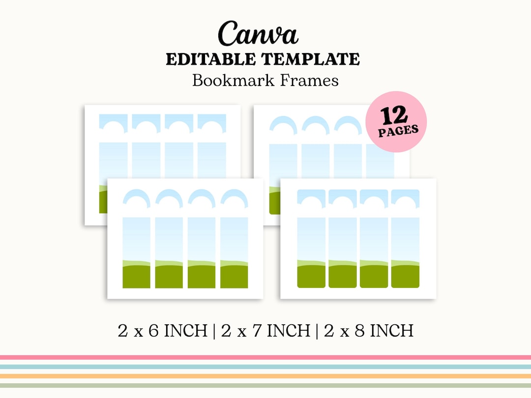 Bookmark Canva Template Bundle | Editable Printable Bookmark Frames ...