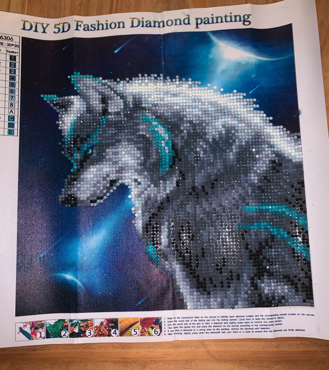 Diamond Art Painting of a Wolf - Etsy