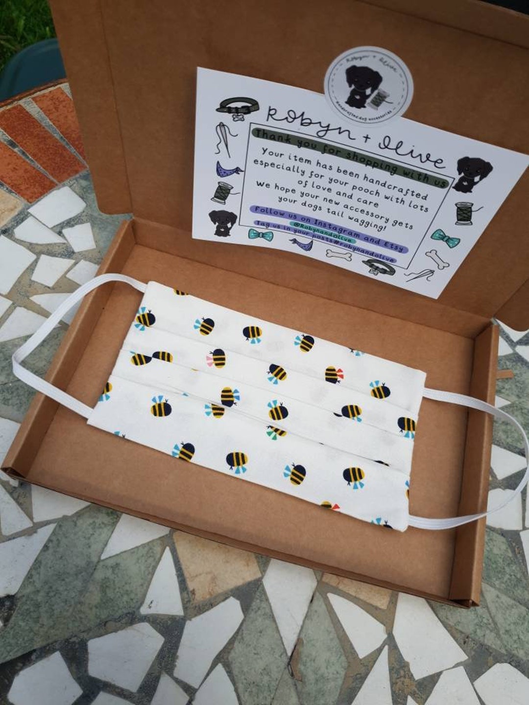 Bee Print Handmade Face Mask - Etsy