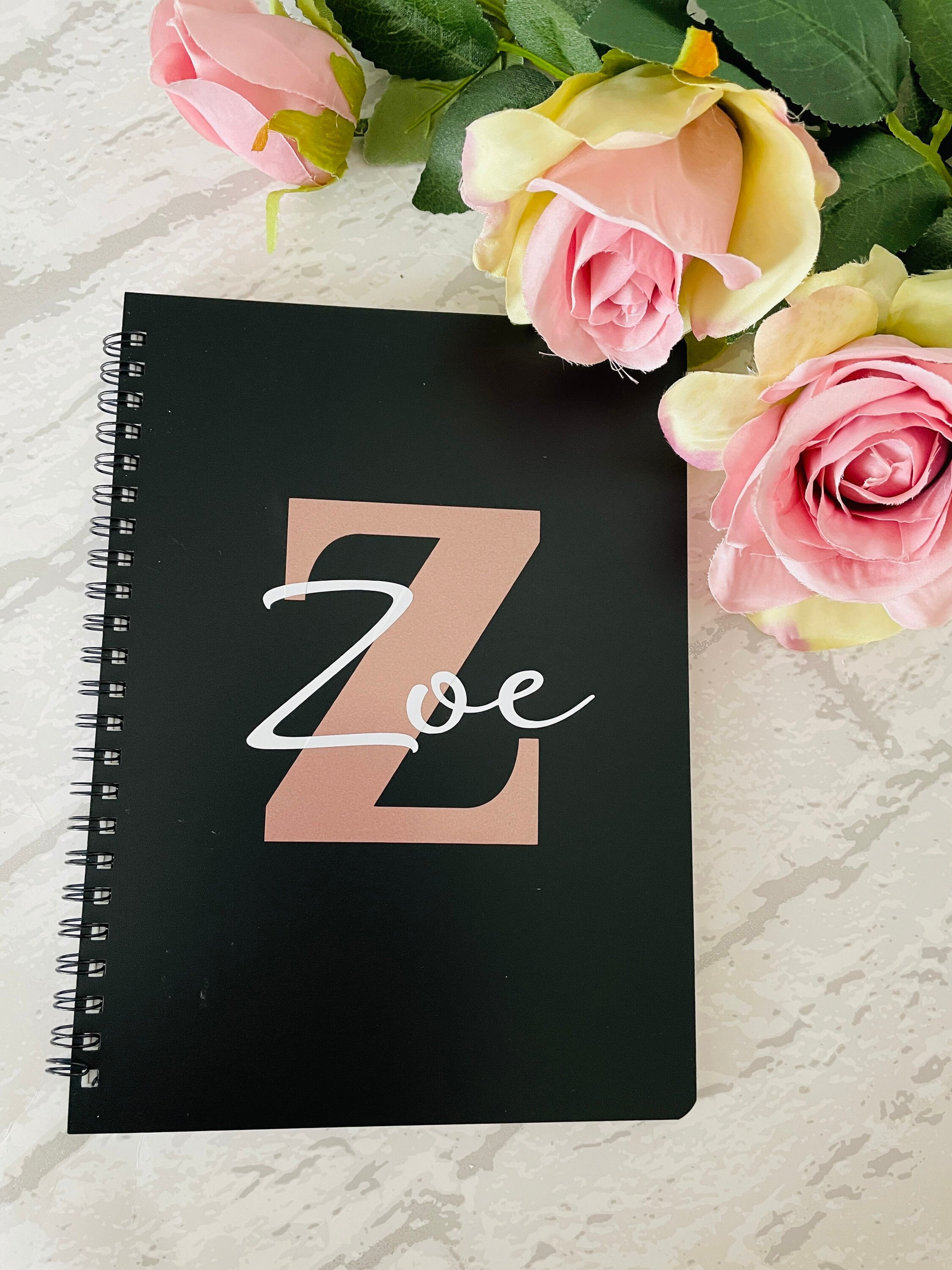 Personalised Notebook Initial And Name Notepad Gift Idea Etsy