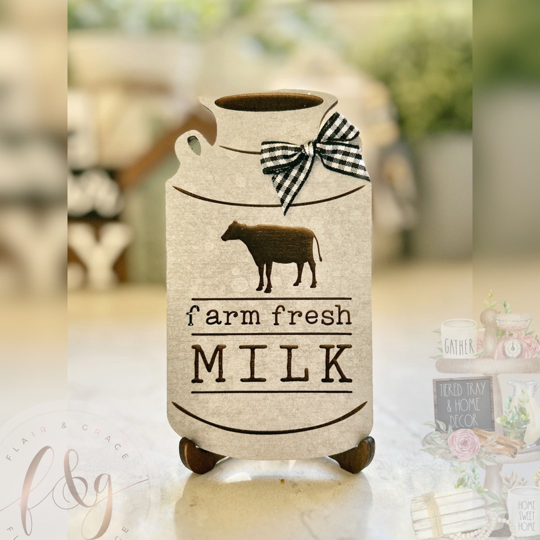 Farmhouse Collection Farm Fresh Milk Can Sign - Etsy