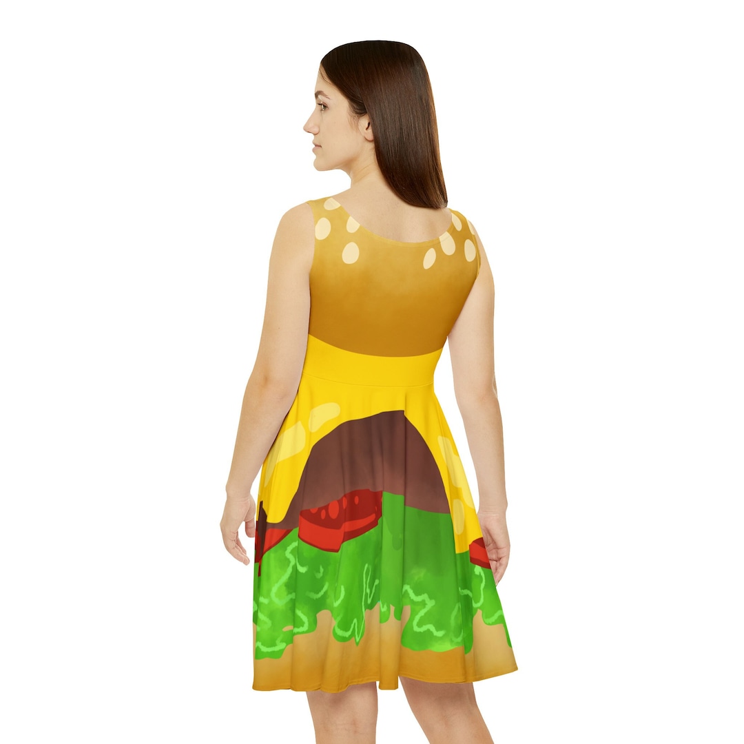Burger Dress Lookin Like a Snack Women's Apparel, Fun Knee Length Dress ...